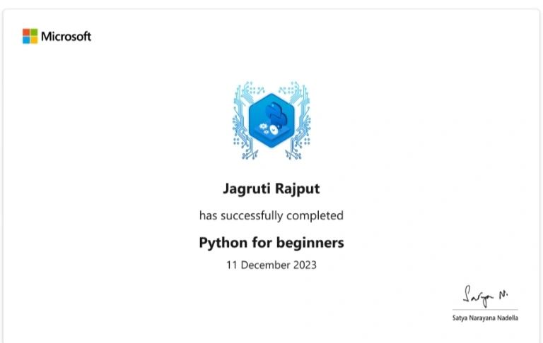 Jagruti Rajput on LinkedIn: #python #certification Jagruti Rajput on LinkedIn: #python #certification