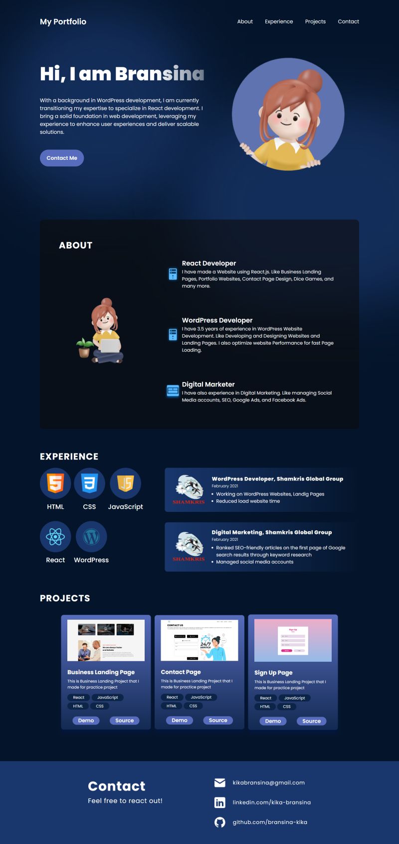Bransina Kika on LinkedIn: #reactjs #portfolio #webdevelopment # ... Bransina Kika on LinkedIn: #reactjs #portfolio #webdevelopment # ...