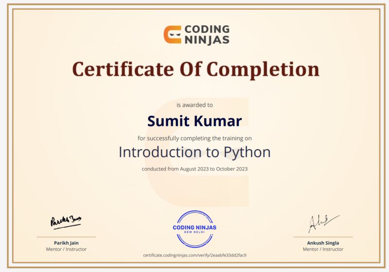 Sumit Kumar on LinkedIn: #codingninjas #codingninjas #python # ... Sumit Kumar on LinkedIn: #codingninjas #codingninjas #python # ...