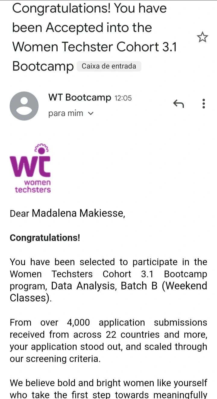 Madalena Makiesse on LinkedIn: #womentechsters #wtbootcampcohort2023 Madalena Makiesse on LinkedIn: #womentechsters #wtbootcampcohort2023