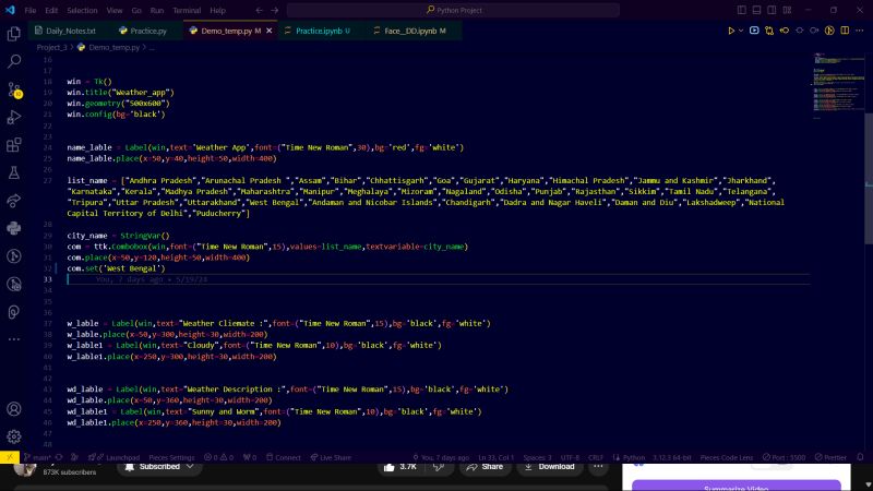 Mohammad Ali sk on LinkedIn: #python #tkinter #weatherapp #coding # ... Mohammad Ali sk on LinkedIn: #python #tkinter #weatherapp #coding # ...