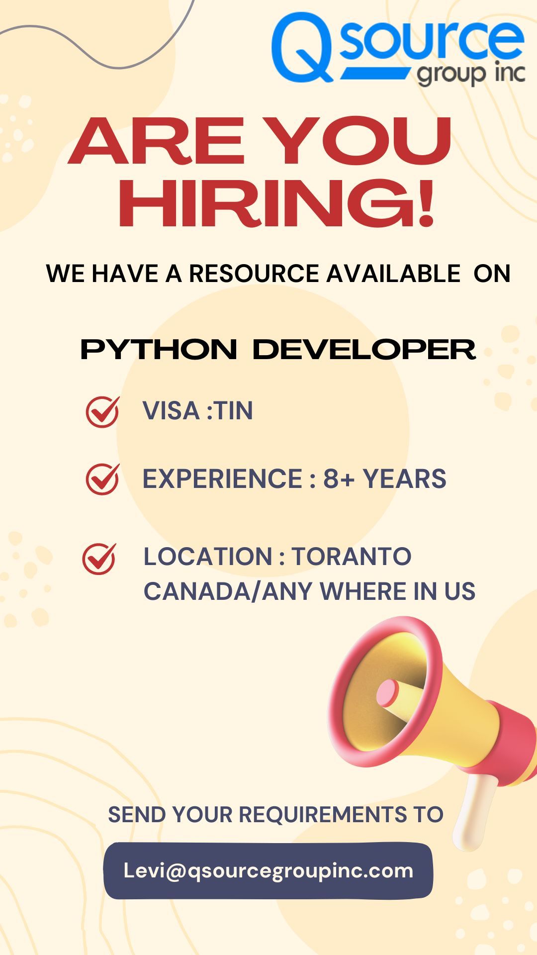 QSource Group Inc. on LinkedIn: #python #datengineer #html # ... QSource Group Inc. on LinkedIn: #python #datengineer #html # ...