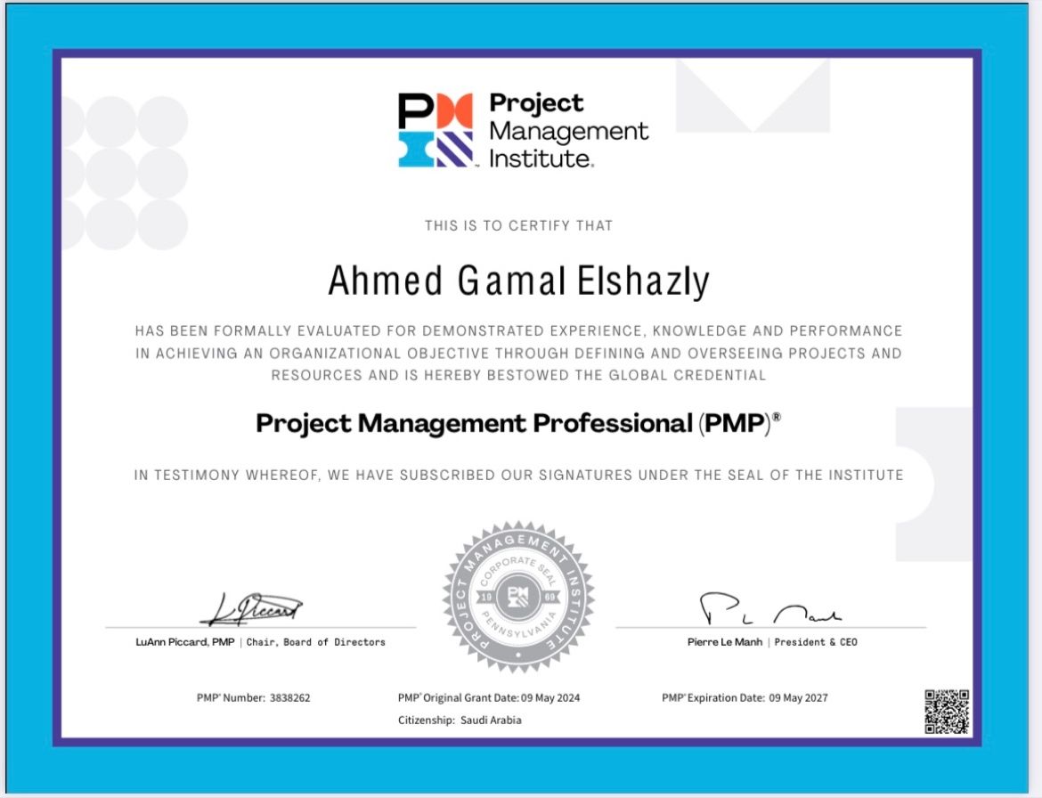 ahmed Elshazly on LinkedIn: #pmp ahmed Elshazly on LinkedIn: #pmp