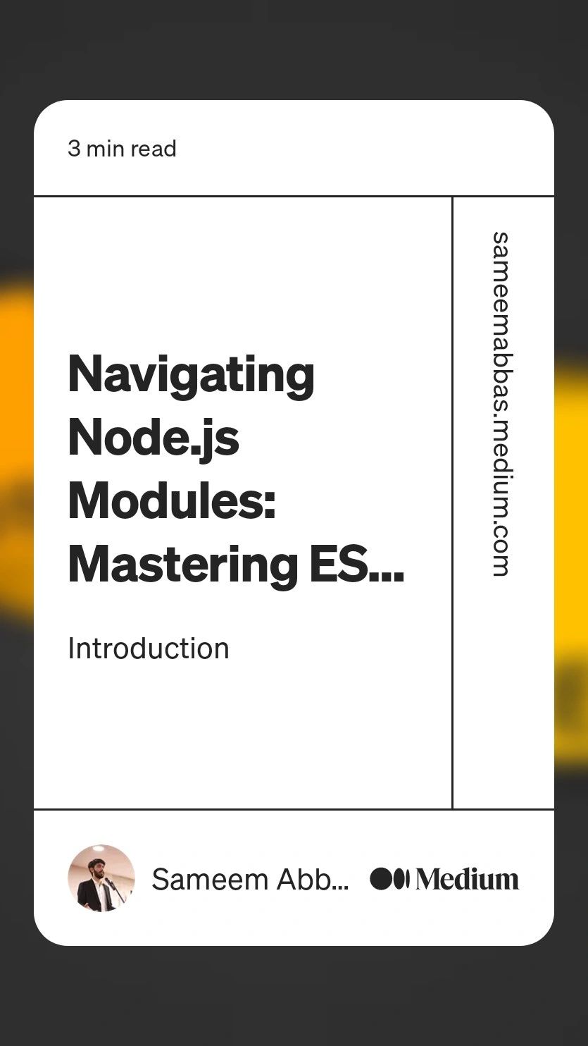 Sameem Abbas on LinkedIn: #nodejsmodules #javascriptdevelopment # ... Sameem Abbas on LinkedIn: #nodejsmodules #javascriptdevelopment # ...