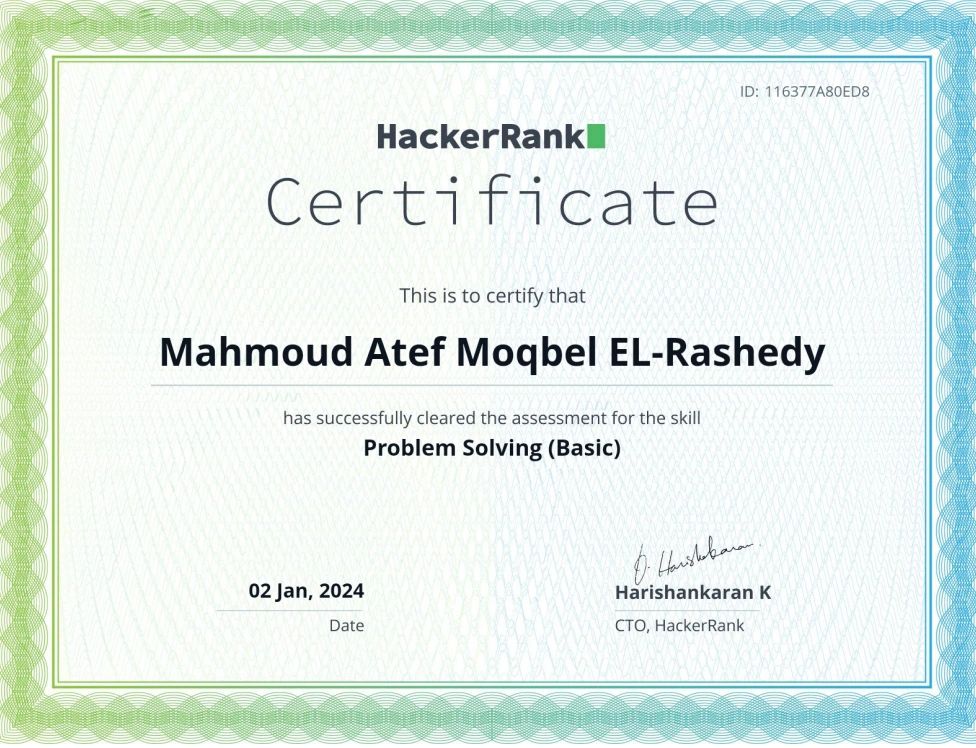 Mahmoud Elrashedy on LinkedIn: #hackerrank #hackerrankcertified # ... Mahmoud Elrashedy on LinkedIn: #hackerrank #hackerrankcertified # ...