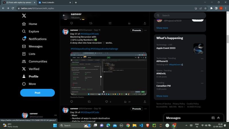 Sameer Pal on LinkedIn: #100daysofcode #100daysofcode #mindmastery Sameer Pal on LinkedIn: #100daysofcode #100daysofcode #mindmastery