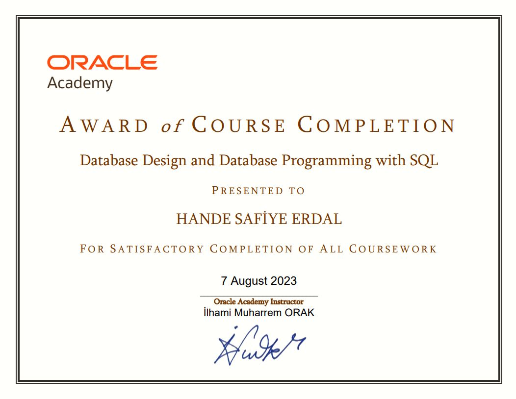 Hande Erdal on LinkedIn: #oracleacademy #sql Hande Erdal on LinkedIn: #oracleacademy #sql