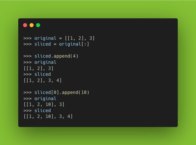Testdriven.io on LinkedIn: Python tip: In Python, slicing a list ... Testdriven.io on LinkedIn: Python tip: In Python, slicing a list ...