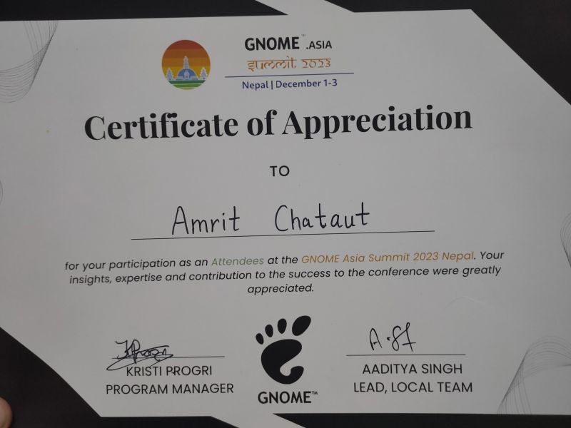 Amrit Chataut on LinkedIn: #gnome #gnomefoundation #neverstoplearning Amrit Chataut on LinkedIn: #gnome #gnomefoundation #neverstoplearning