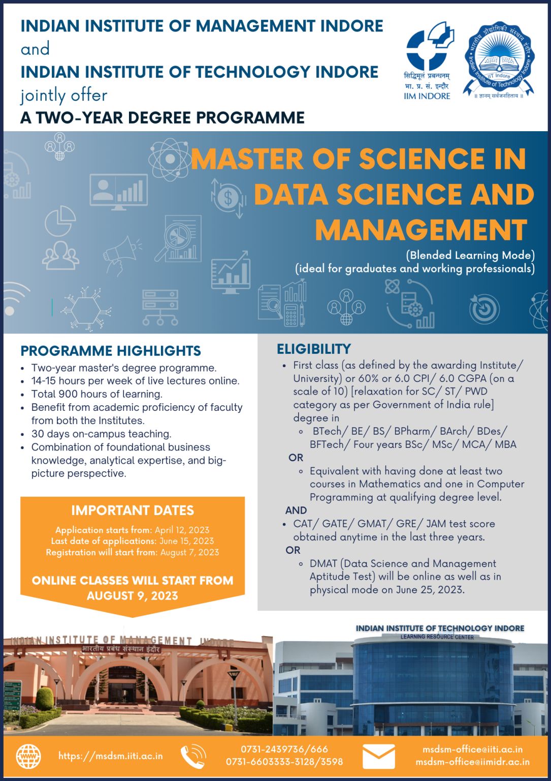 MSDSM IIM Indore and IIT Indore posted on LinkedIn MSDSM IIM Indore and IIT Indore posted on LinkedIn