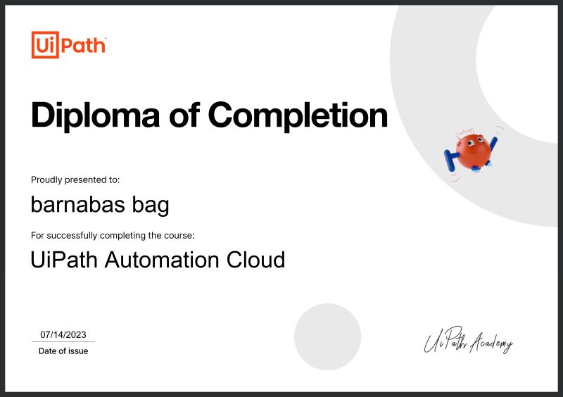 BARNABAS BAG on LinkedIn: #uipath #automation #cloud #diplomacompletion BARNABAS BAG on LinkedIn: #uipath #automation #cloud #diplomacompletion