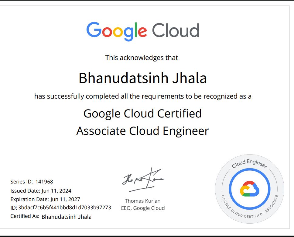 Bhanudatsinh Jhala on LinkedIn: #gcloud #cloudengineer #careergrowth # ... Bhanudatsinh Jhala on LinkedIn: #gcloud #cloudengineer #careergrowth # ...