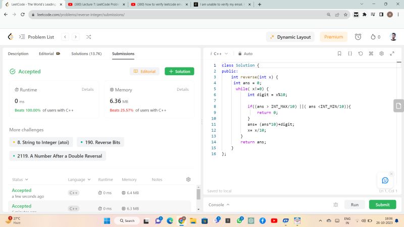 Aadarsh Kumar on LinkedIn: today my solution of reverse integer beats ... Aadarsh Kumar on LinkedIn: today my solution of reverse integer beats ...