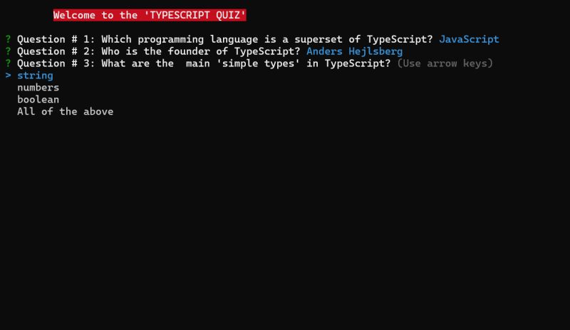 Kulsoom Imran on LinkedIn: #coding #programming #typescript #inquirer # ... Kulsoom Imran on LinkedIn: #coding #programming #typescript #inquirer # ...