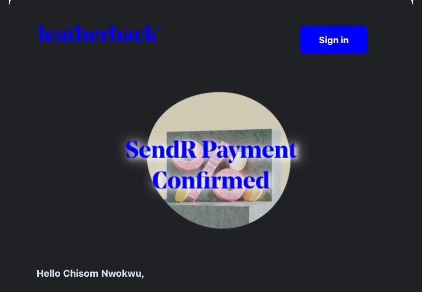 Chisom C. Nwokwu on LinkedIn: SendR on Leatherback!!! My friend in the ... Chisom C. Nwokwu on LinkedIn: SendR on Leatherback!!! My friend in the ...