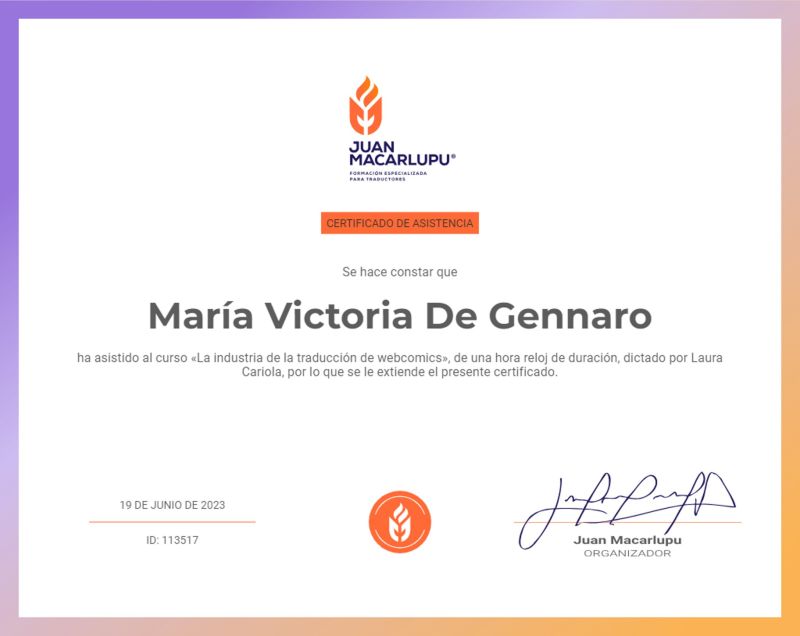 María Victoria De Gennaro en LinkedIn: Hoy me llegó mi certificado del ... María Victoria De Gennaro en LinkedIn: Hoy me llegó mi certificado del ...