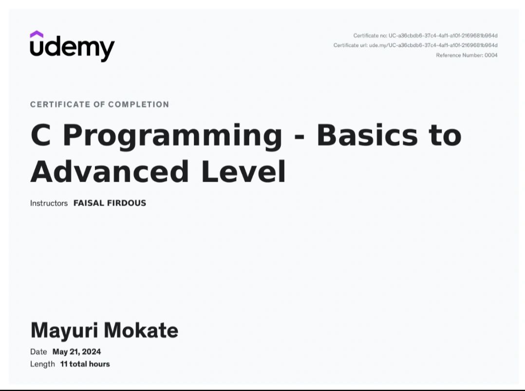 Mayuri Mokate on LinkedIn: #learning #programming #cprogramming Mayuri Mokate on LinkedIn: #learning #programming #cprogramming