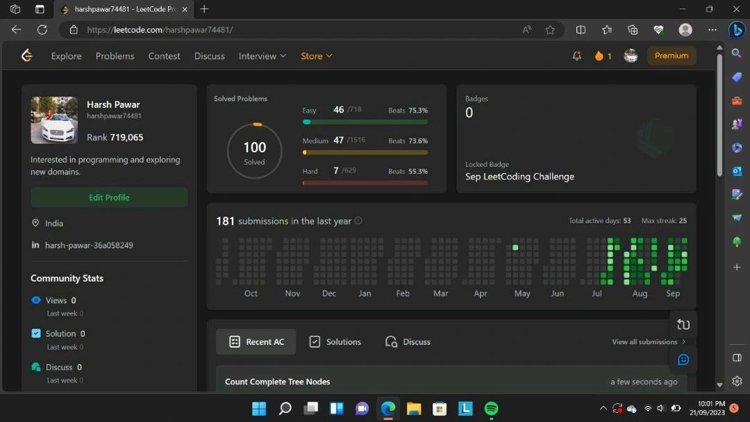 Completed 100 LeetCode questions in C++ | Harsh Pawar posted on the ... Completed 100 LeetCode questions in C++ | Harsh Pawar posted on the ...