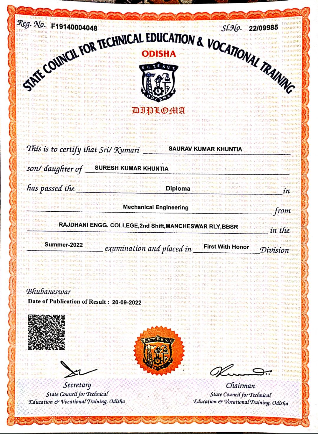 Saurav Khuntia on LinkedIn: DIPLOMA CERTIFICATE AND MARKSHEET Saurav Khuntia on LinkedIn: DIPLOMA CERTIFICATE AND MARKSHEET