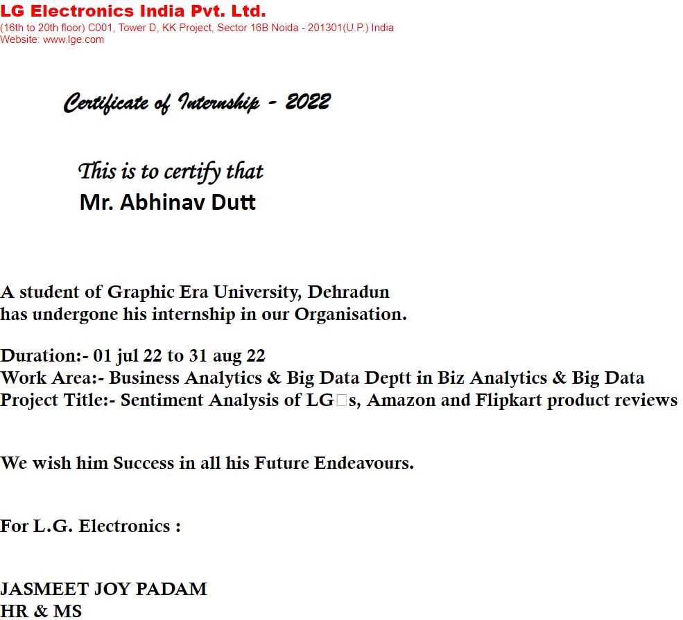 Abhinav Dutt on LinkedIn: Had a Great experience and a lot of learning ... Abhinav Dutt on LinkedIn: Had a Great experience and a lot of learning ...