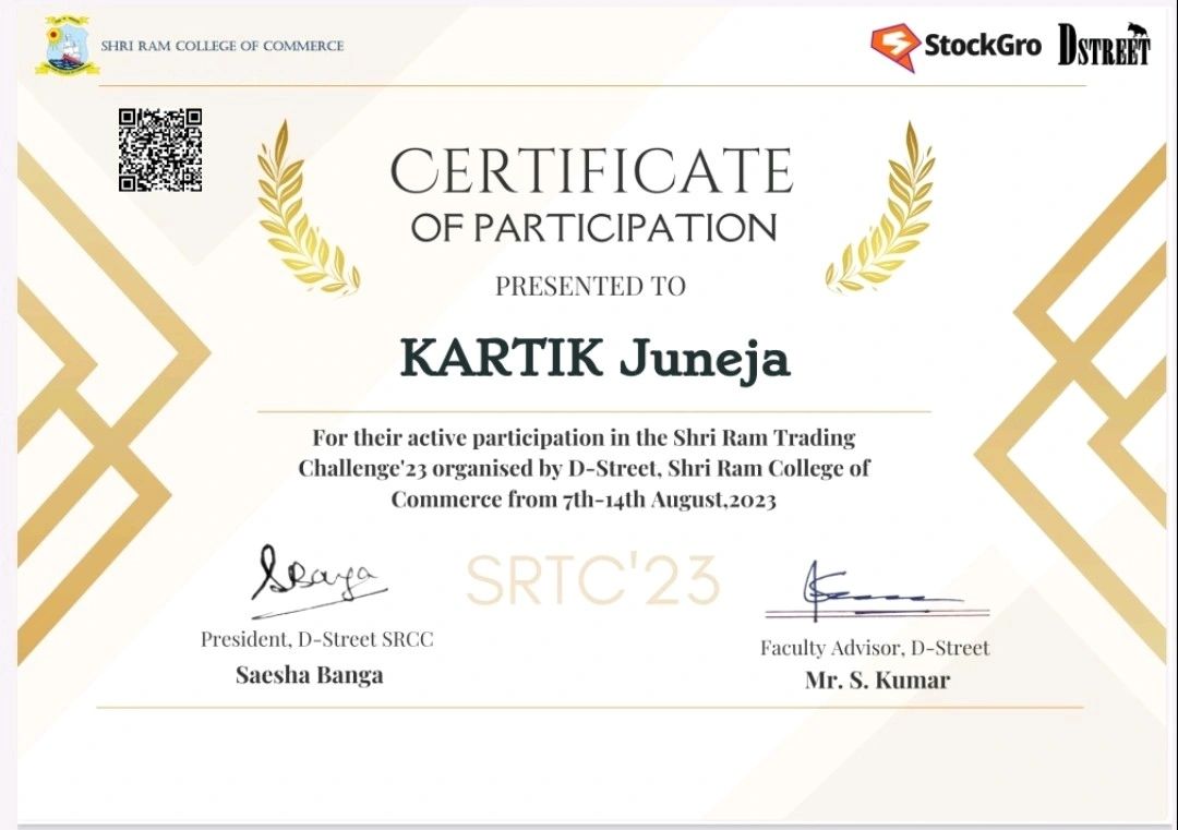 Kartik Juneja on LinkedIn: #tradingchampion #srccorganized #cseadventures Kartik Juneja on LinkedIn: #tradingchampion #srccorganized #cseadventures