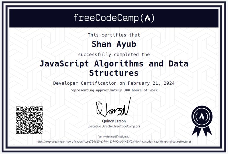 Shan Ayub on LinkedIn: #freecodecamp #javascript #datastructures # ... Shan Ayub on LinkedIn: #freecodecamp #javascript #datastructures # ...