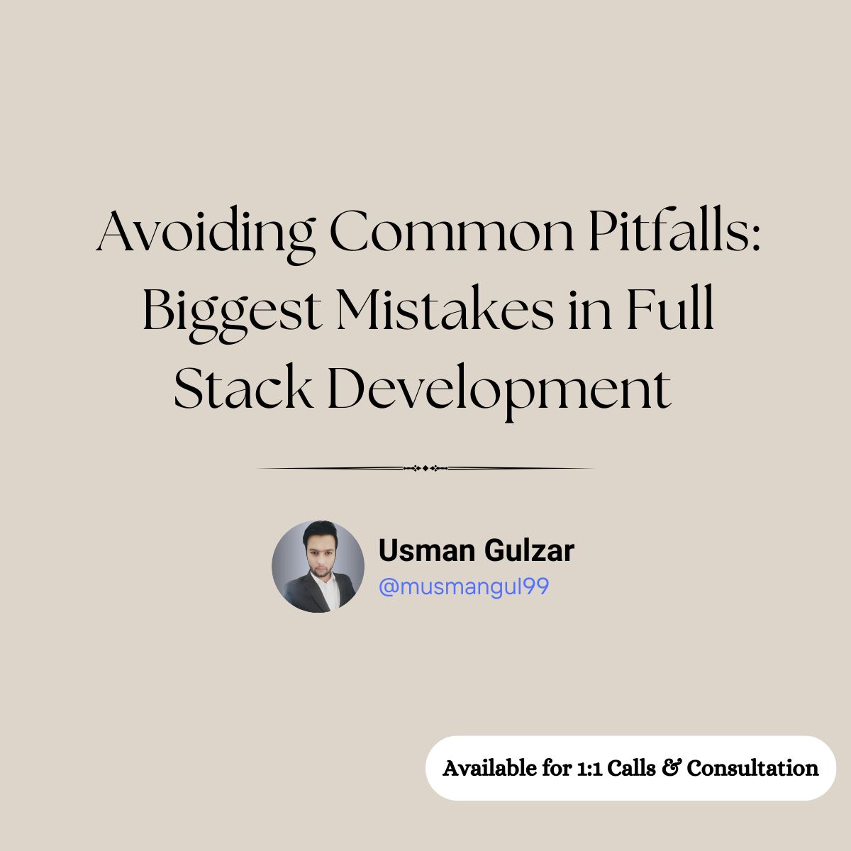 Usman Gulzar on LinkedIn: #fullstackdevelopment #techmistakes # ... Usman Gulzar on LinkedIn: #fullstackdevelopment #techmistakes # ...