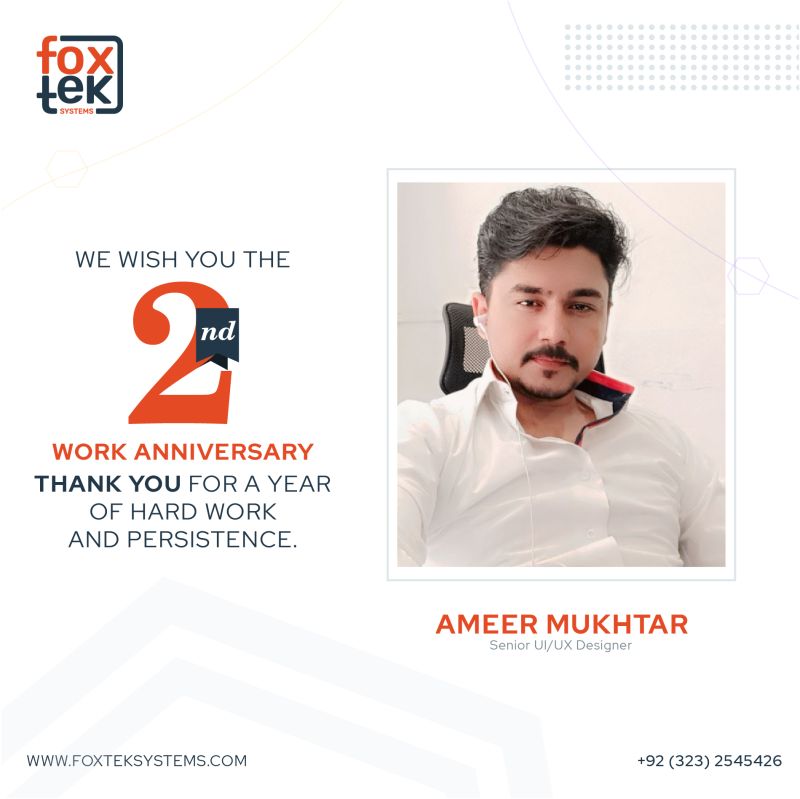 Foxtek Systems Pvt. Ltd. on LinkedIn: Congratulations Ameer Mukhtar ... Foxtek Systems Pvt. Ltd. on LinkedIn: Congratulations Ameer Mukhtar ...