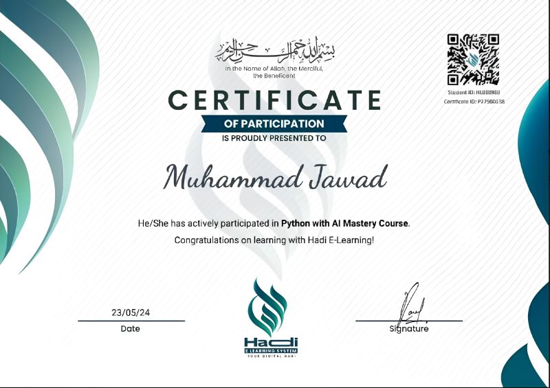 Muhammad Jawad on LinkedIn: #python #ai #python #ai #hadielearning # ... Muhammad Jawad on LinkedIn: #python #ai #python #ai #hadielearning # ...