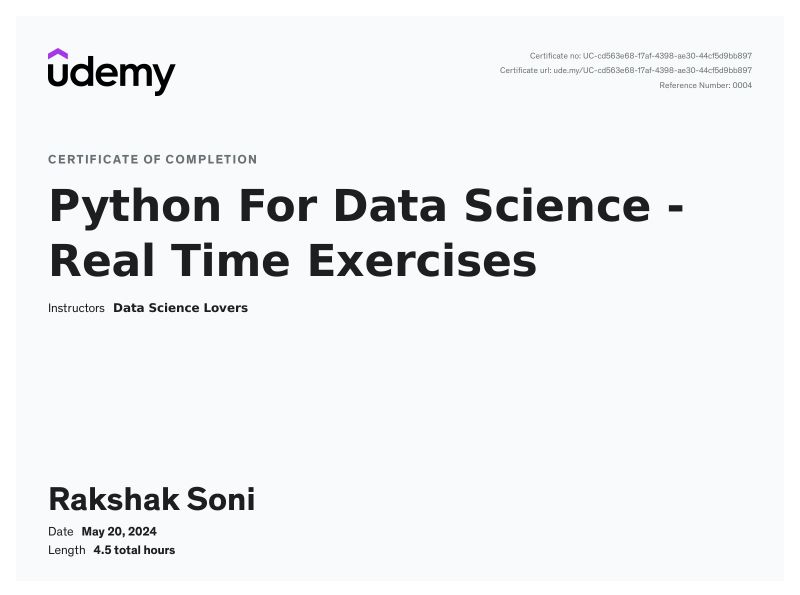 Rakshak Soni on LinkedIn: thank you udemy for certified me for python ... Rakshak Soni on LinkedIn: thank you udemy for certified me for python ...