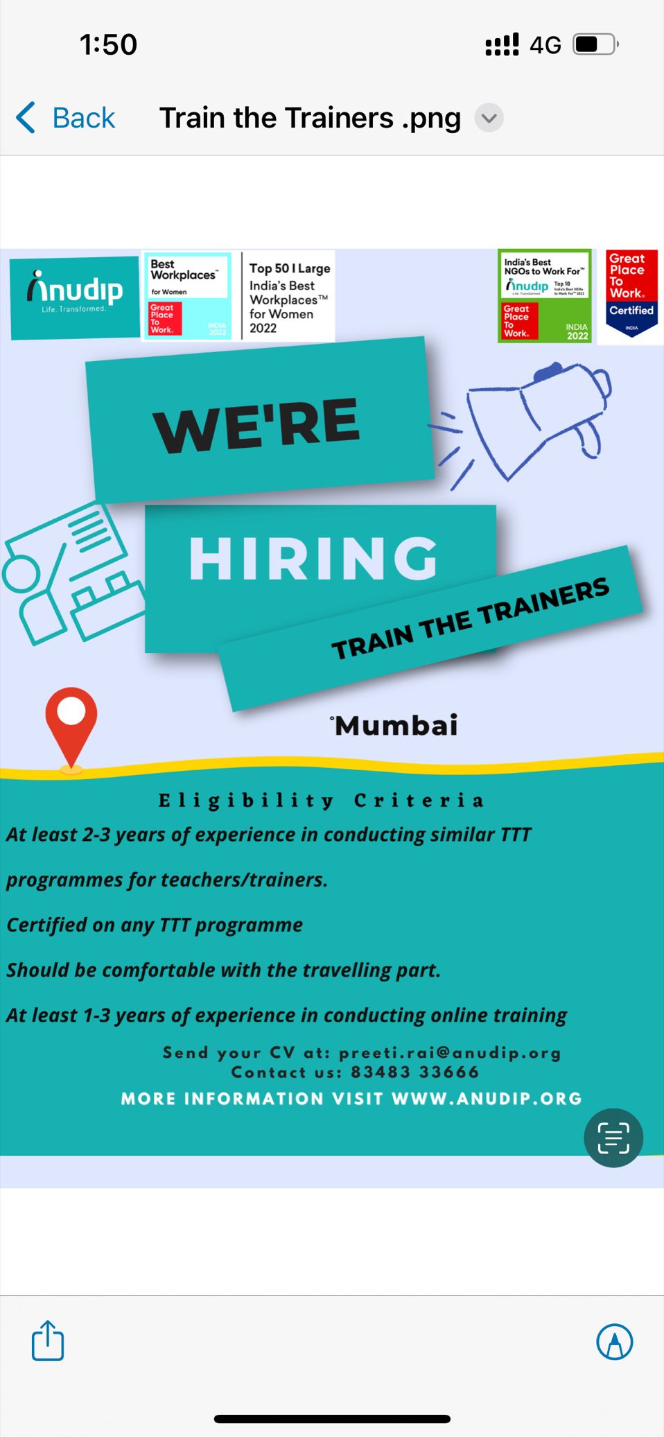 Preeti Rai on LinkedIn: #urgenthiring #mumbaijobs #ttt #master Preeti Rai on LinkedIn: #urgenthiring #mumbaijobs #ttt #master