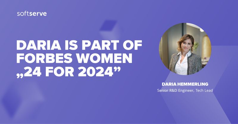 SoftServe on LinkedIn: Daria Hemmerling has been recognized by Forbes ... SoftServe on LinkedIn: Daria Hemmerling has been recognized by Forbes ...