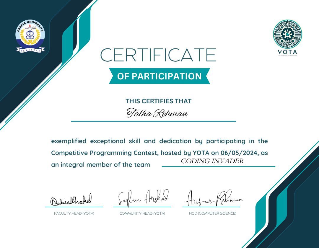 Talha Rehman on LinkedIn: #competitiveprogramming #coding #achievement ... Talha Rehman on LinkedIn: #competitiveprogramming #coding #achievement ...