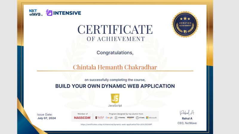 Hemanth Chakradhar Chintala on LinkedIn: #js #ccbp #nxtwave #coding ... Hemanth Chakradhar Chintala on LinkedIn: #js #ccbp #nxtwave #coding ...