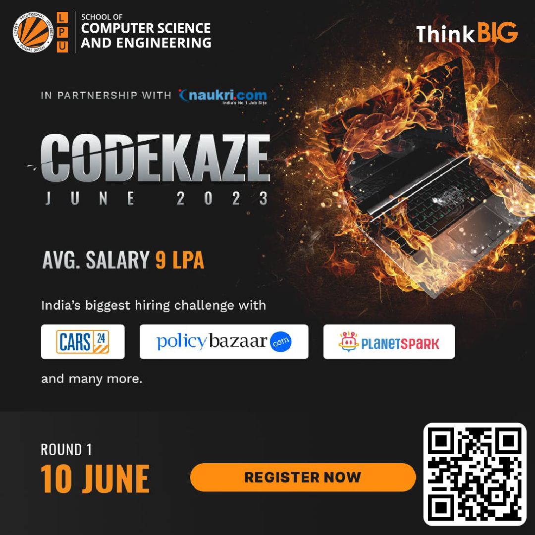 LPU School of Computer Science Engineering on LinkedIn: #codekaze2023 # ... LPU School of Computer Science Engineering on LinkedIn: #codekaze2023 # ...