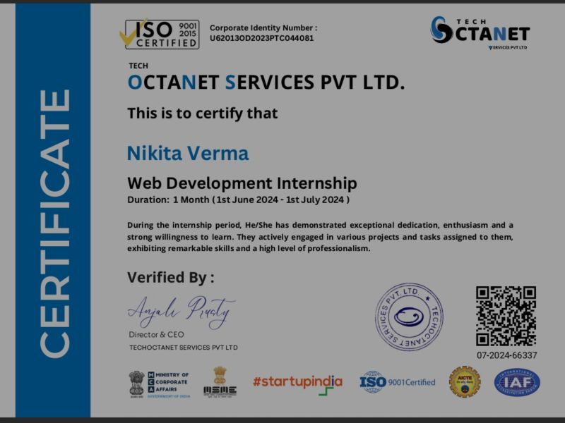 Nikita Verma on LinkedIn: #octanet #internship Nikita Verma on LinkedIn: #octanet #internship