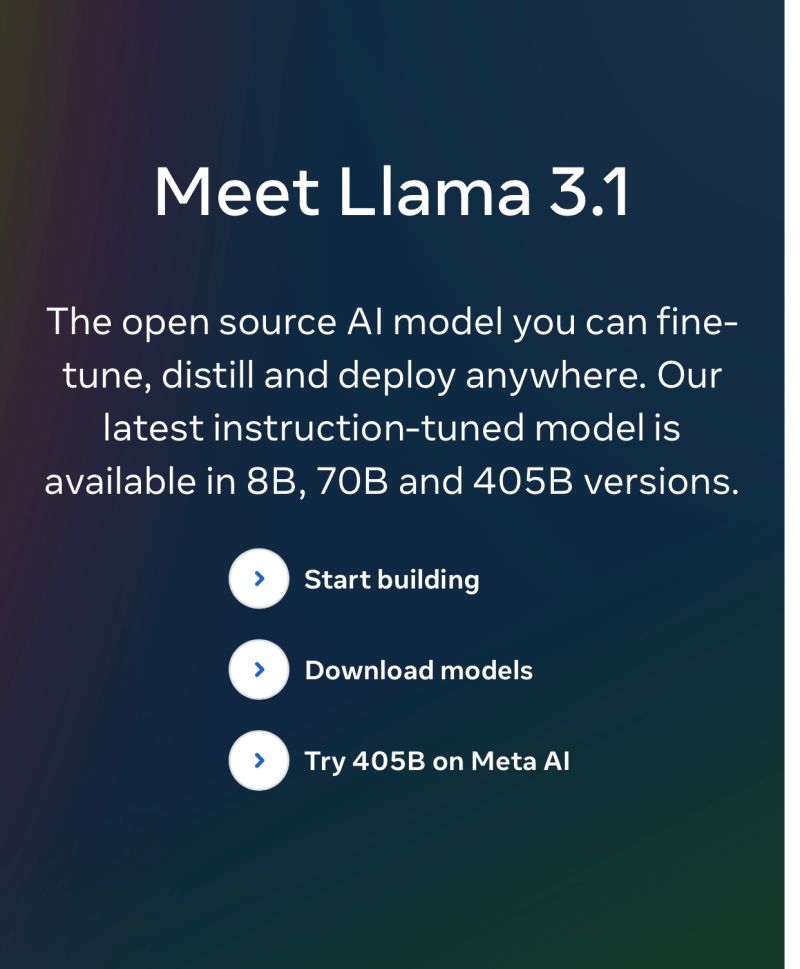 Abdussalam Elhanashi, PhD on LinkedIn: Meta released Llama 3.1 with 405 ... Abdussalam Elhanashi, PhD on LinkedIn: Meta released Llama 3.1 with 405 ...