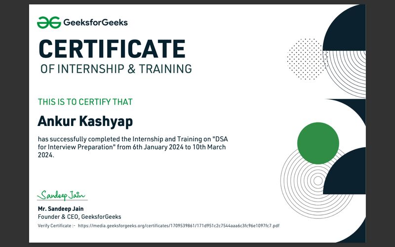Ankur Kashyap on LinkedIn: #dsa #internship #upskilling Ankur Kashyap on LinkedIn: #dsa #internship #upskilling