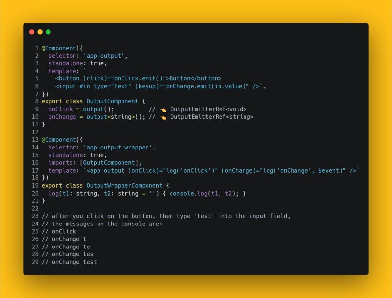 Gergely Szerovay on LinkedIn: 🅰️💥Angular 17.3 introduced the new output ... Gergely Szerovay on LinkedIn: 🅰️💥Angular 17.3 introduced the new output ...