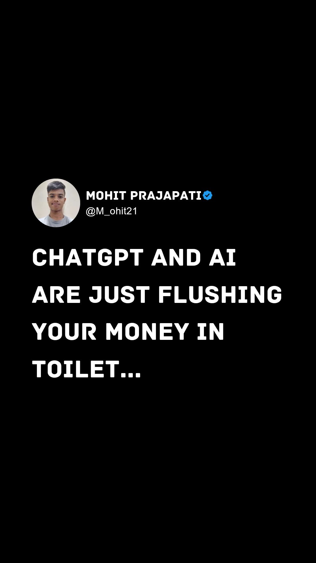 Mohit Prajapati on LinkedIn: Stop using AI or chatgpt for writing ... Mohit Prajapati on LinkedIn: Stop using AI or chatgpt for writing ...