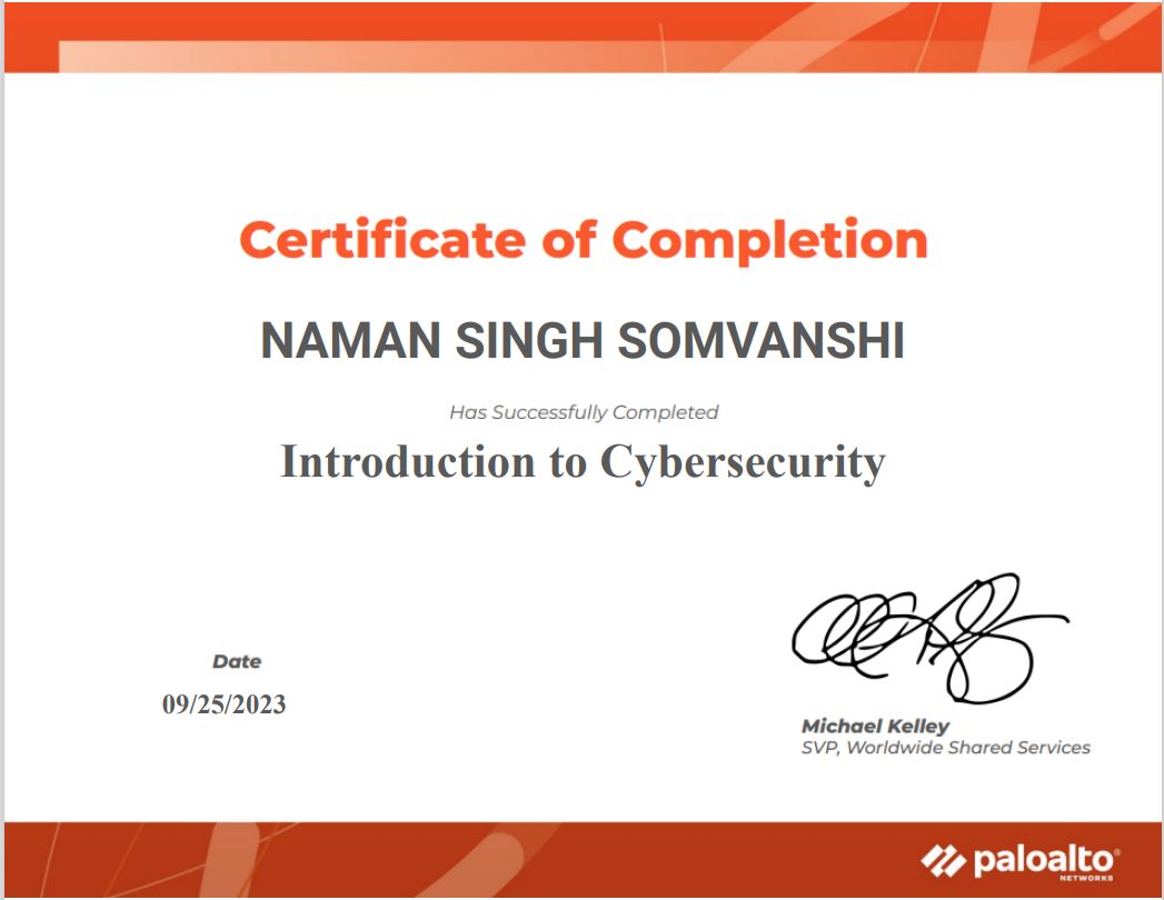 Completed Introduction to Cybersecurity course by Palo Alto Networks ... Completed Introduction to Cybersecurity course by Palo Alto Networks ...