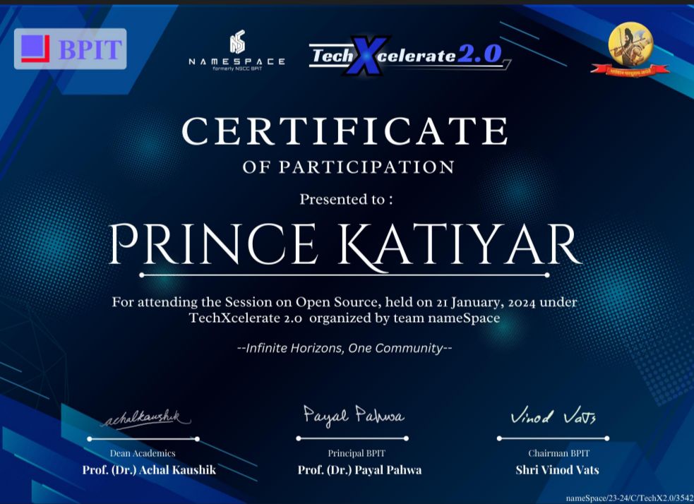 Prince Katiyar on LinkedIn: #namespace #techxcelerate #lxance #hacker Prince Katiyar on LinkedIn: #namespace #techxcelerate #lxance #hacker