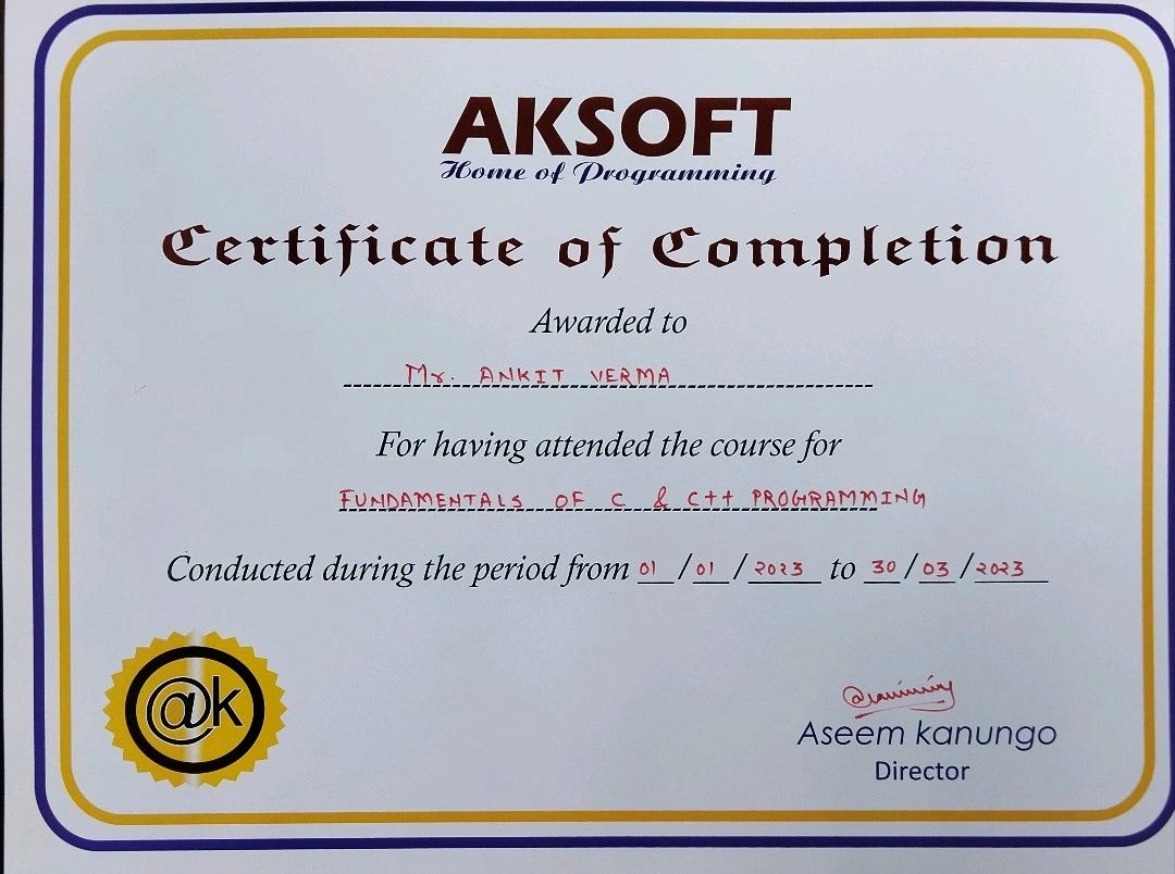 Ankit Verma on LinkedIn: #cprogramming #cplusplus #softwaredevelopment ... Ankit Verma on LinkedIn: #cprogramming #cplusplus #softwaredevelopment ...