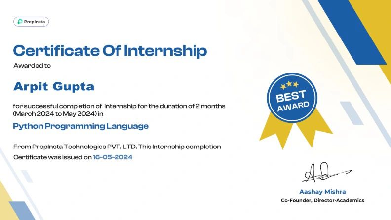 Arpit Gupta on LinkedIn: #python #coding #techskills Arpit Gupta on LinkedIn: #python #coding #techskills