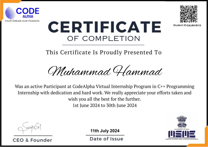 Muhammad Hammad Bhatti on LinkedIn: #codealpha #coding #skills # ... Muhammad Hammad Bhatti on LinkedIn: #codealpha #coding #skills # ...