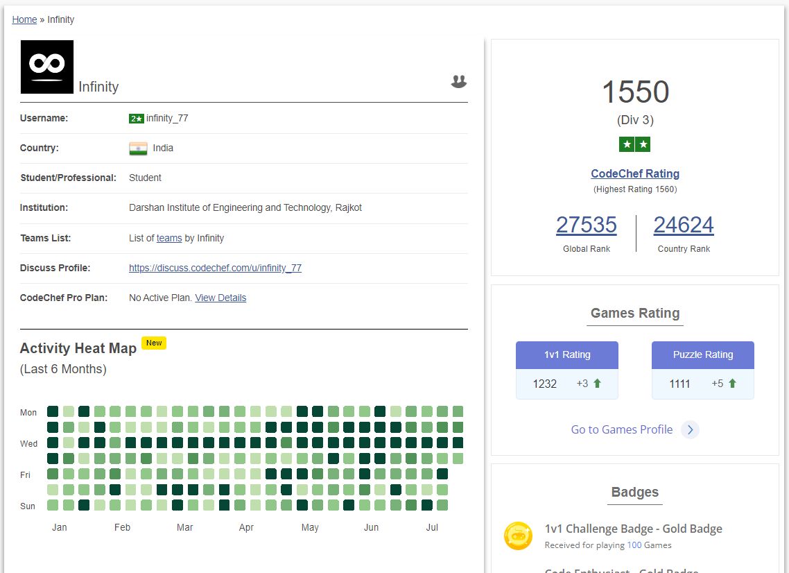 Yash Daxini on LinkedIn: #codechef #codingcontest #programming # ... Yash Daxini on LinkedIn: #codechef #codingcontest #programming # ...