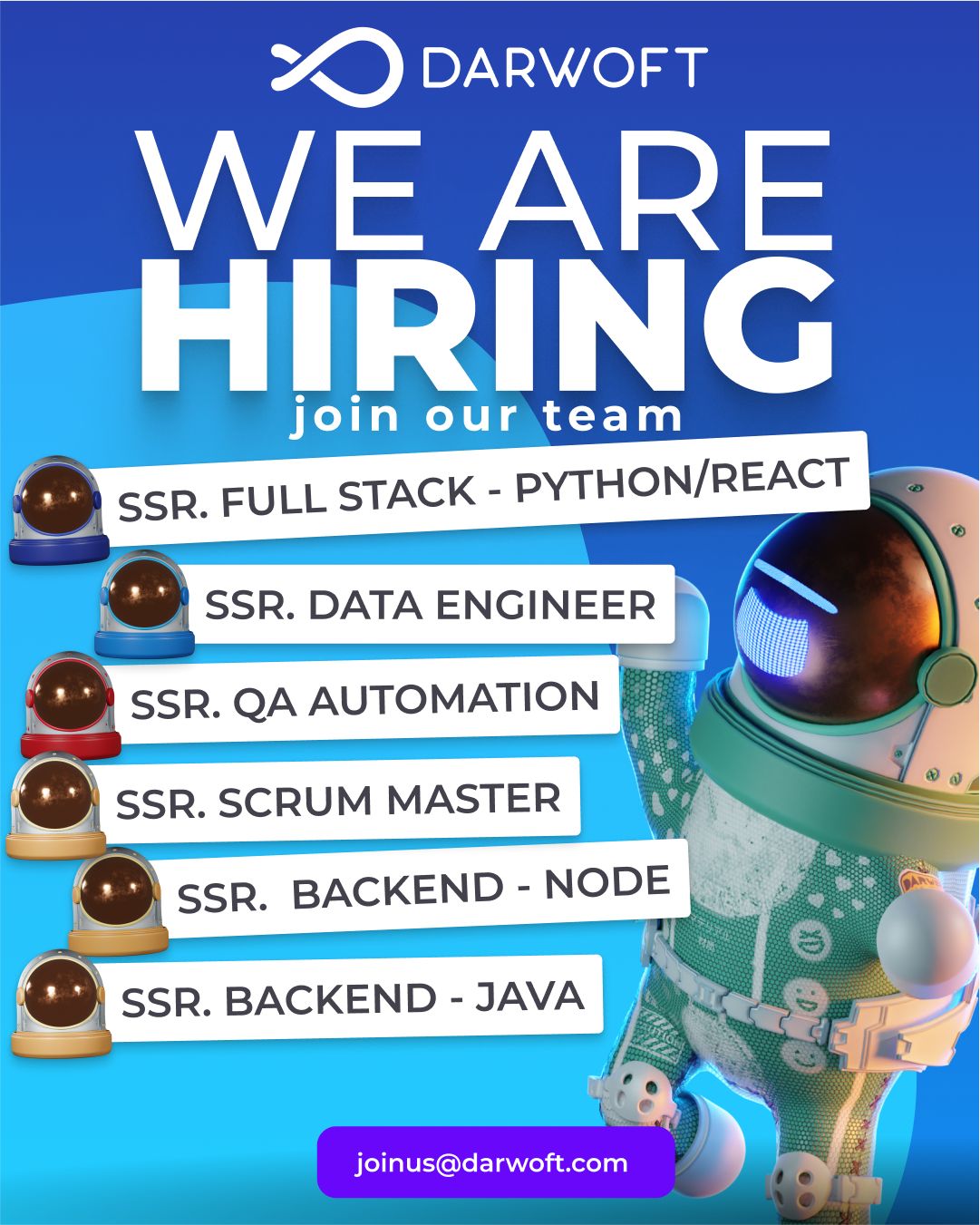 Darwoft on LinkedIn: #hiring #techjobs #python #react #dataengineer #qa ... Darwoft on LinkedIn: #hiring #techjobs #python #react #dataengineer #qa ...