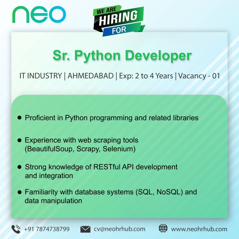 NEO HR HUB on LinkedIn: #job #cv #pythondevelopers #pythonprogramming # ... NEO HR HUB on LinkedIn: #job #cv #pythondevelopers #pythonprogramming # ...