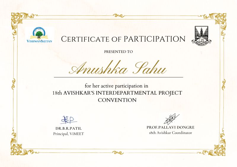 Anushka Sahu on LinkedIn: #avishkar #projectconvention #certificate Anushka Sahu on LinkedIn: #avishkar #projectconvention #certificate