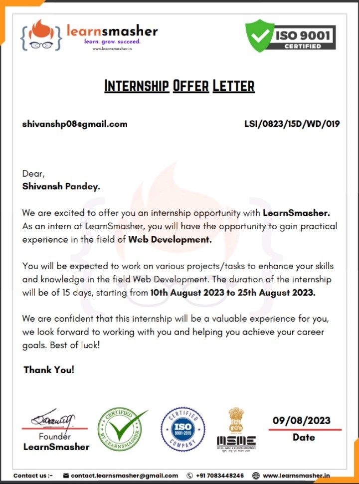 Shivansh Pandey on LinkedIn: #connections #intern #intern2023 # ... Shivansh Pandey on LinkedIn: #connections #intern #intern2023 # ...